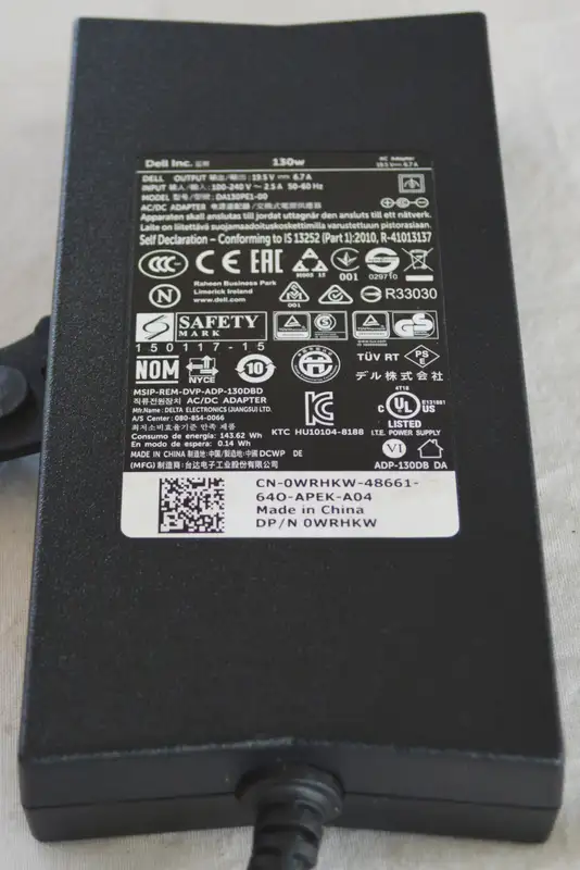 Brand new original Dell Big pin Laptop chargers, 130 watt, output 19.5v ...